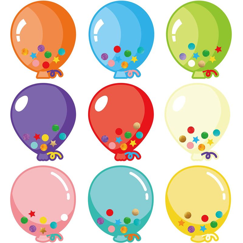 Zonon 45 Pieces Colorful Balloons Cut-outs Accent Paper Cutout Bulletin ...