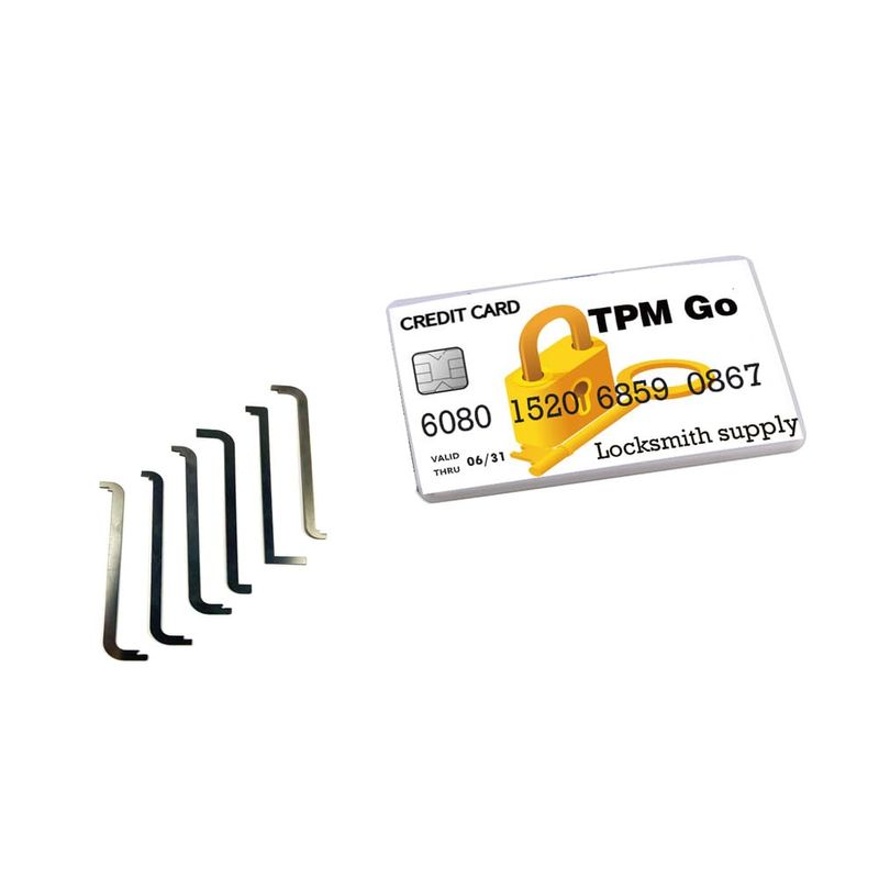 TPM Go Credit Card Lock Pick Tools with 6pcs Tension Wrench Tool,Mini ...