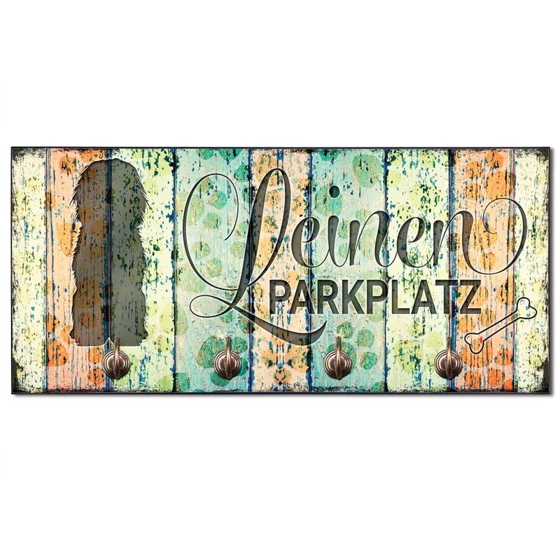 Cadouri Designer Dog Coat Rack, Linen Parking, with Dog Silhouette ...