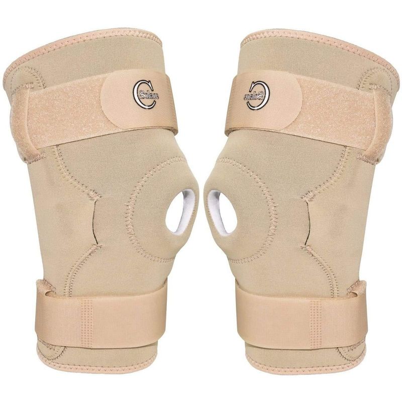 Solace Care Stabilizing Hinged Knee Patella Support (Pair) - Neoprene ...