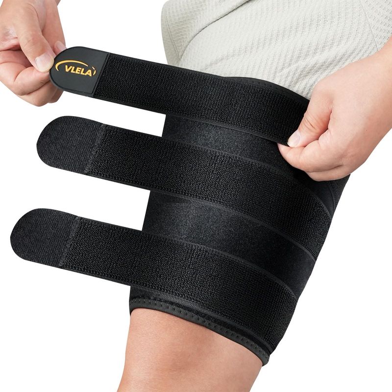 Hamstring Compression Sleeve with 3 Adjustable Straps,Thigh Compression ...