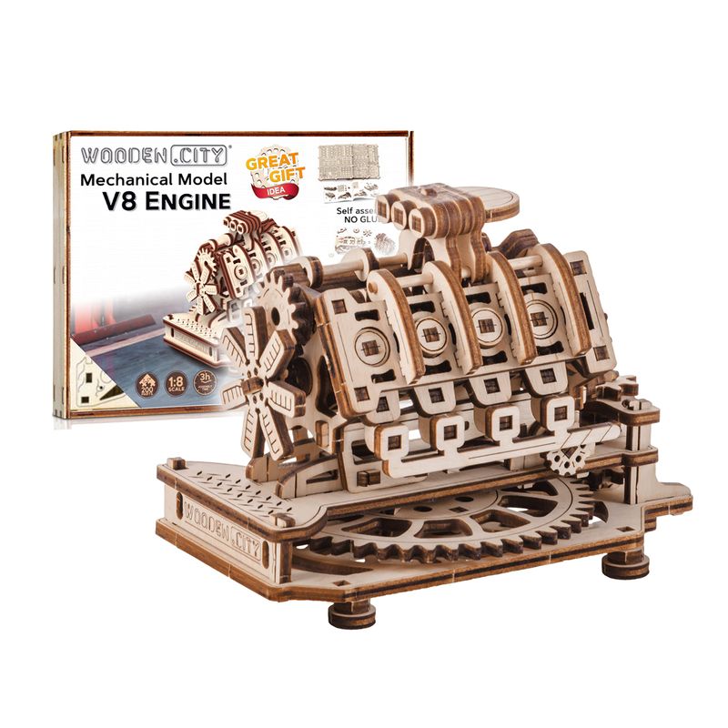 WOODEN.CITY Wood Engine Model Kit 3D Puzzle - 3D Wooden Puzzle Model ...