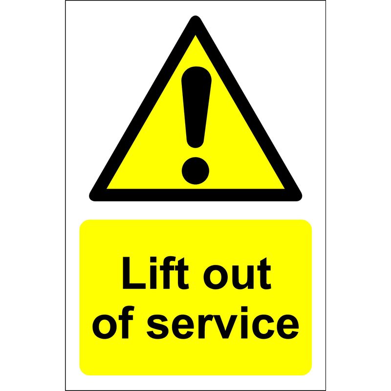 Lift out of service Elevator Safety sign - 3mm Aluminium sign 600mm x ...