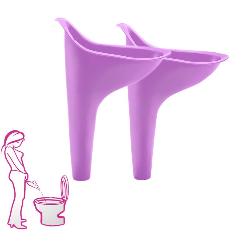 2Pack Female Urinal Travel Funnel Silicone Urination Device Flexible ...