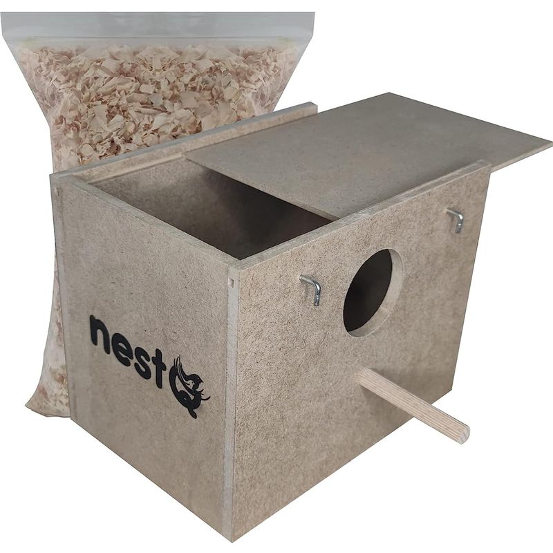 nestQ Wooden Budgie Nesting Box by EcoNest - Secure, Spacious, Eco ...