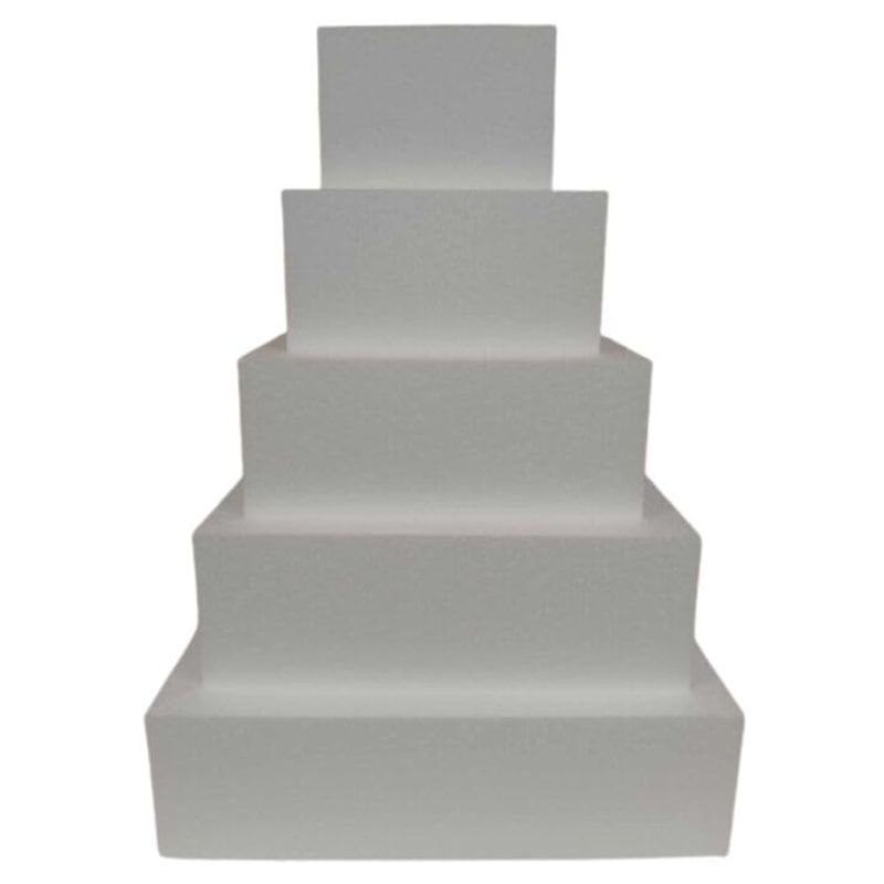 Oasis Supply 5 Piece Square Fake Dummy Cake Set for Weddings, Crafts ...