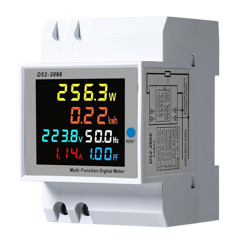 DEWIN Electric Meter, 6 in 1 Digital Energy Meter 100A Single Phase DIN ...