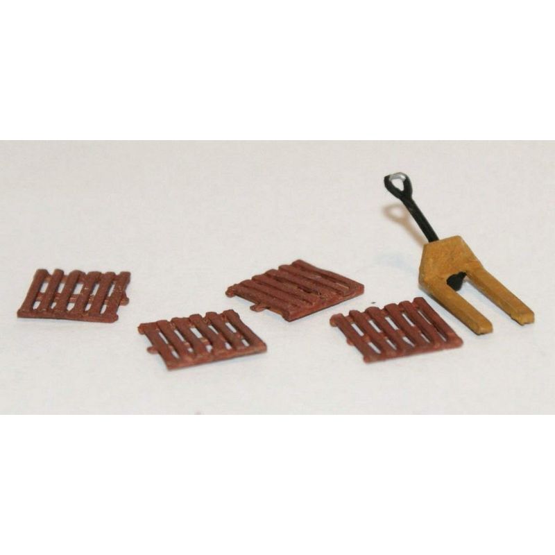 Langley Models 4 pallets + 1 pallet truck N Scale Metal Model PAINTED ...