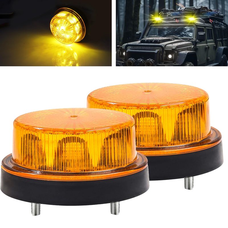 YnGia Emergency Flashing Lights, 2PCS Strobe Flash Light Beacon Safety ...