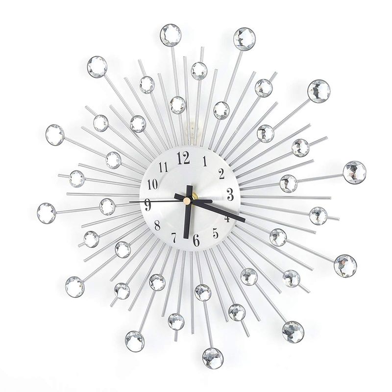 Zerone 3D DIY Wall Clock, Handcrafted Diamond Beaded Crystal Jeweled ...