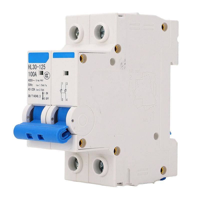 2P 400V 100A DIsolator Shunt Release Miniature Circuit Breaker DIN Rail ...