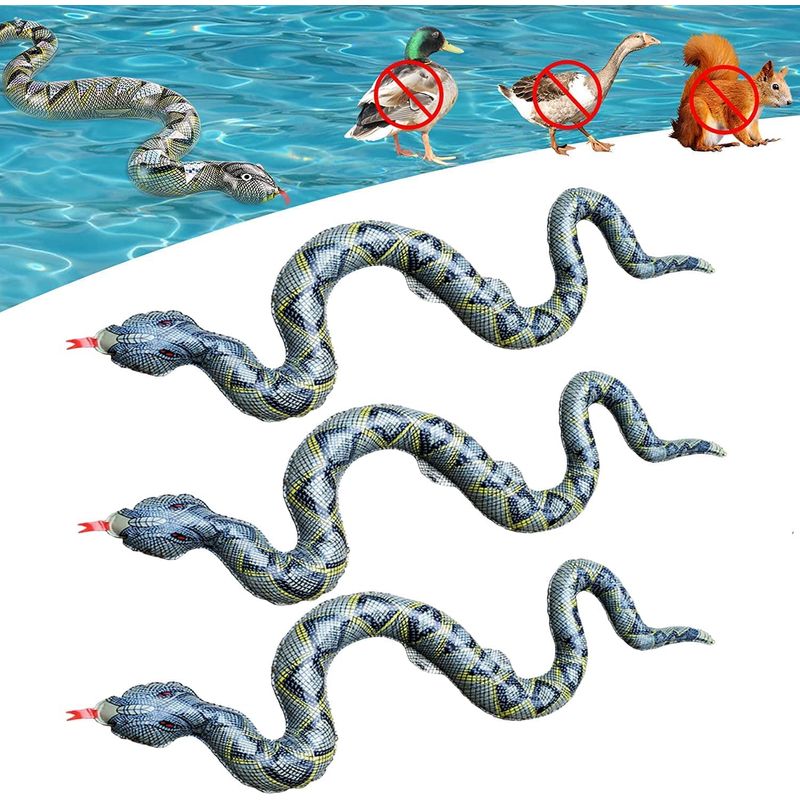 Inflatable Snakes for Pool to Keep Birds Away, 3PCS Floating Snakes for ...