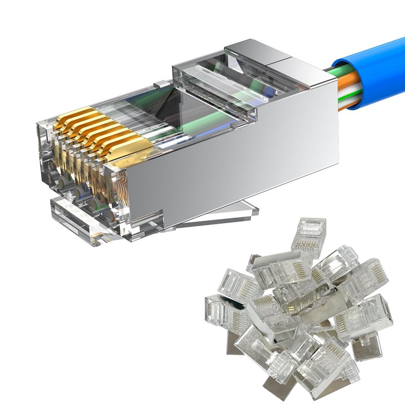 MOGOOD Cat 6A RJ45 Modular Plugs 20 Pieces Shielded (STP) External ...