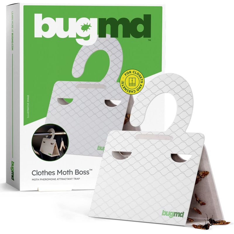 BugMD Clothes Moth Boss Traps (6 Count, White) - Sticky Glue Bug ...