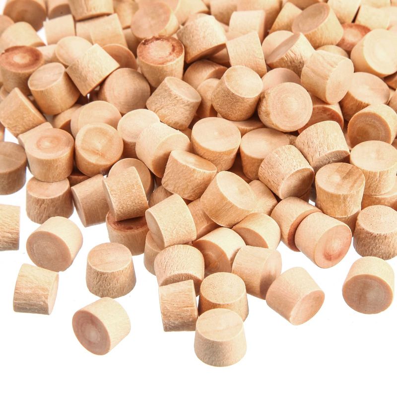 200 Pieces Flat Head Wood Plugs Screw Hole Plugs 3/8 inch Screw Plug ...