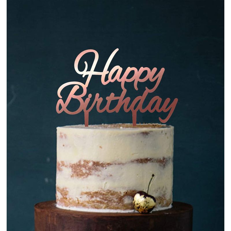 Manschin-Laserdesign Cake Topper, Cake Topper Acrylic/Wood Happy ...