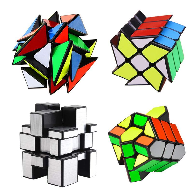 4-Pack YJ Cube Set - Included 3x3 YJ Fluctuation Angle Puzzle Cube ...