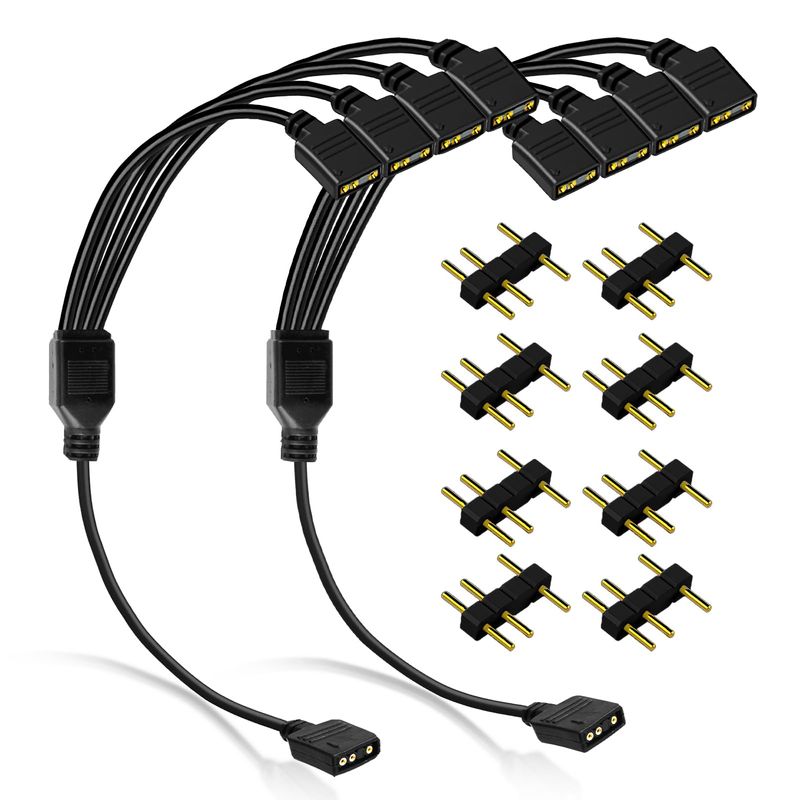 Tiryns 2PCS 1-to-4 ARGB Splitter Cable Fan Splitter 5V 3 Pin ...