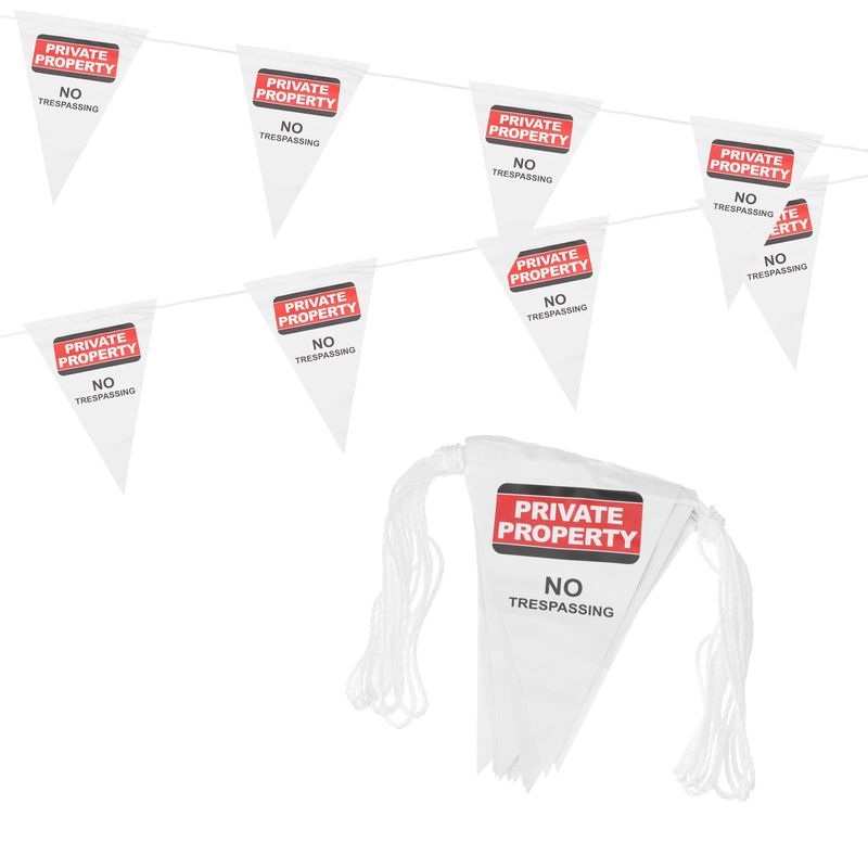 PATIKIL 37ft Pennant Banner Flags, Private Property No Trespassing ...