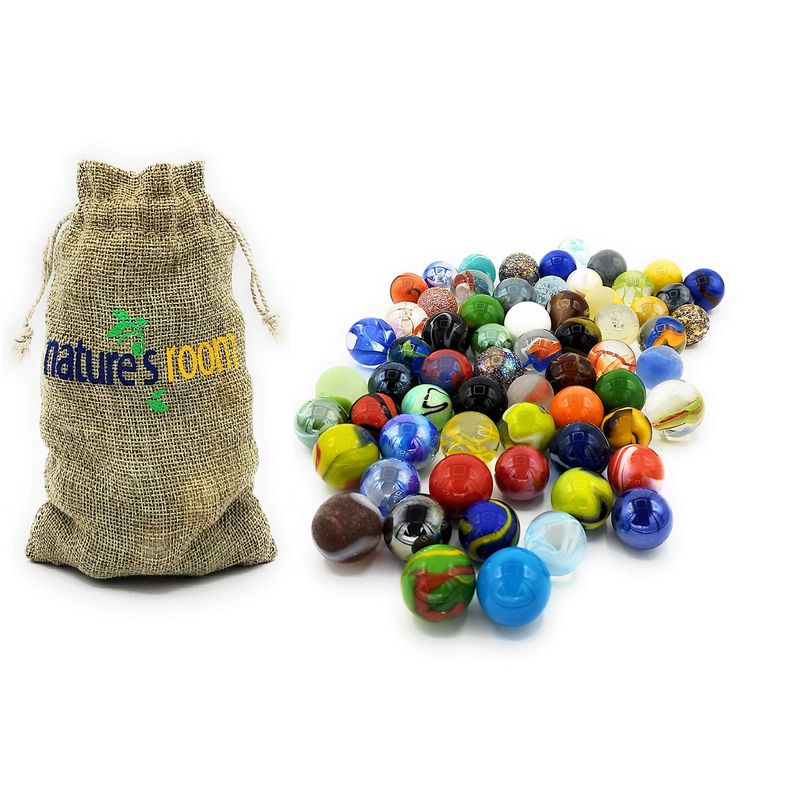 Naturesroom Glass Shooter Marbles for Kids - Large 1" Shooter Marbles ...