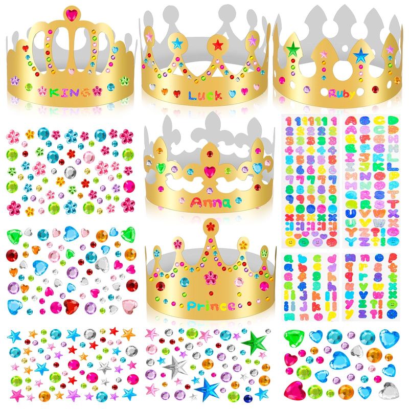 MGZTTHW Gold Paper Crowns, 20pcs Diy Birthday King Crowns Craft to ...