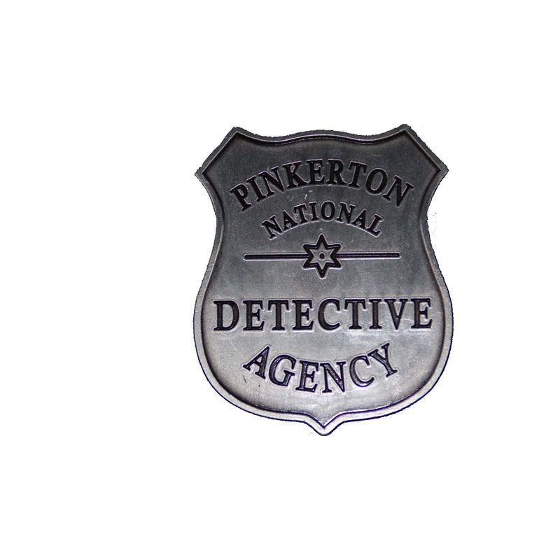 Old West Badges Pinkerton Detective Badge Metal Costume Prop Silver ...