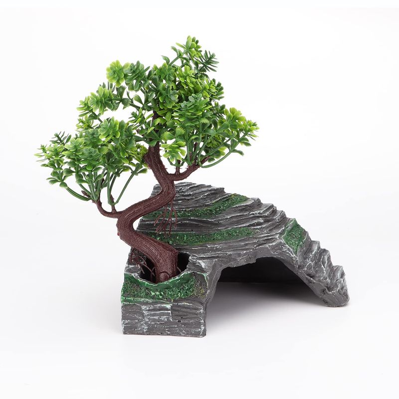 Reptile Simulation Rock Hide-Resin Amphibian Hideouts Cave Size 10cm x ...