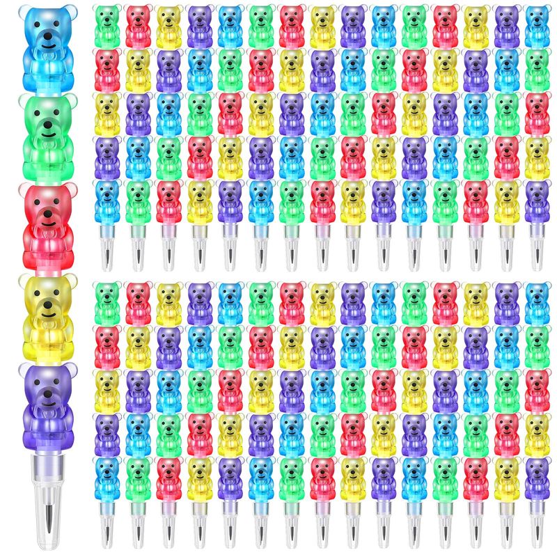 Chinco Stackable Pencils Plastic Bear Pencils Kids Stacking Point ...