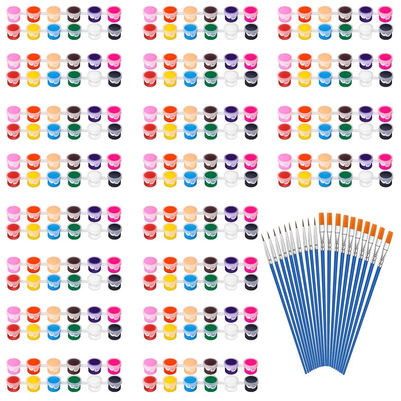 héBei 20 Pack 280 Pcs Mini Acrylic Paint Set with Brushes for Kids ...