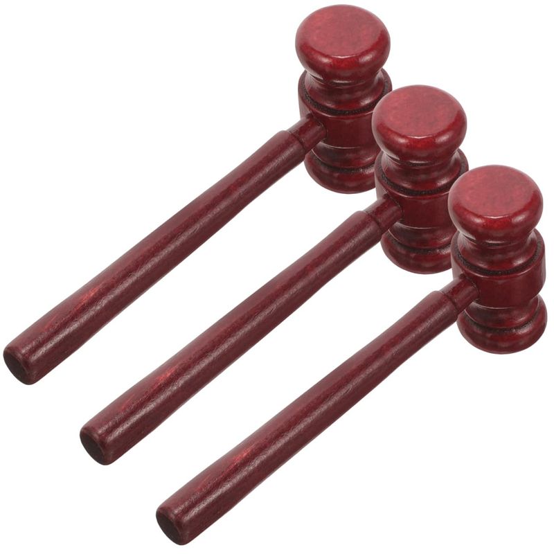 TOYANDONA 3Pcs Wooden Judge Hammer Vintage Gavel Mallet Classical Wood ...
