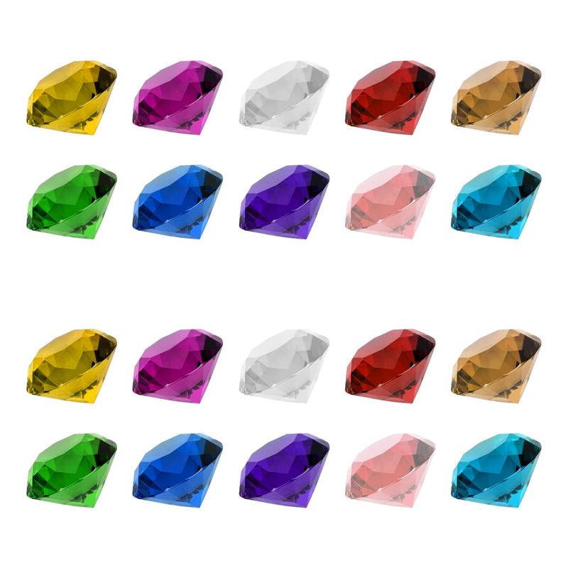 100 Pieces Plastic Diamonds, Gemstone Toys, Transparent Crystal Colored ...