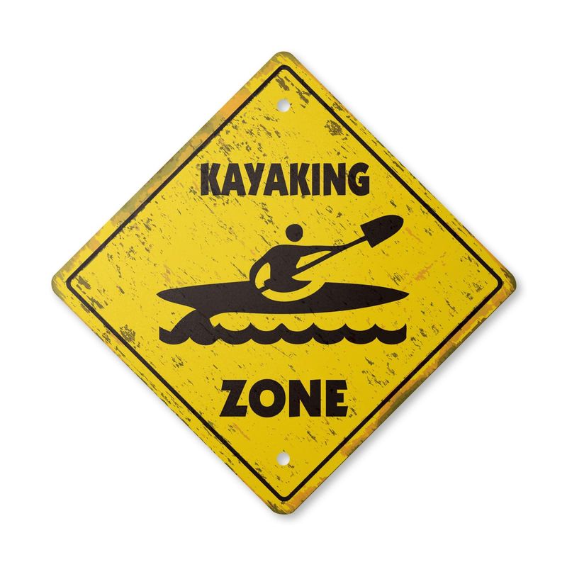 Kayaking Vintage Crossing Sign Zone Xing | Indoor/Outdoor Plastic | 20 ...