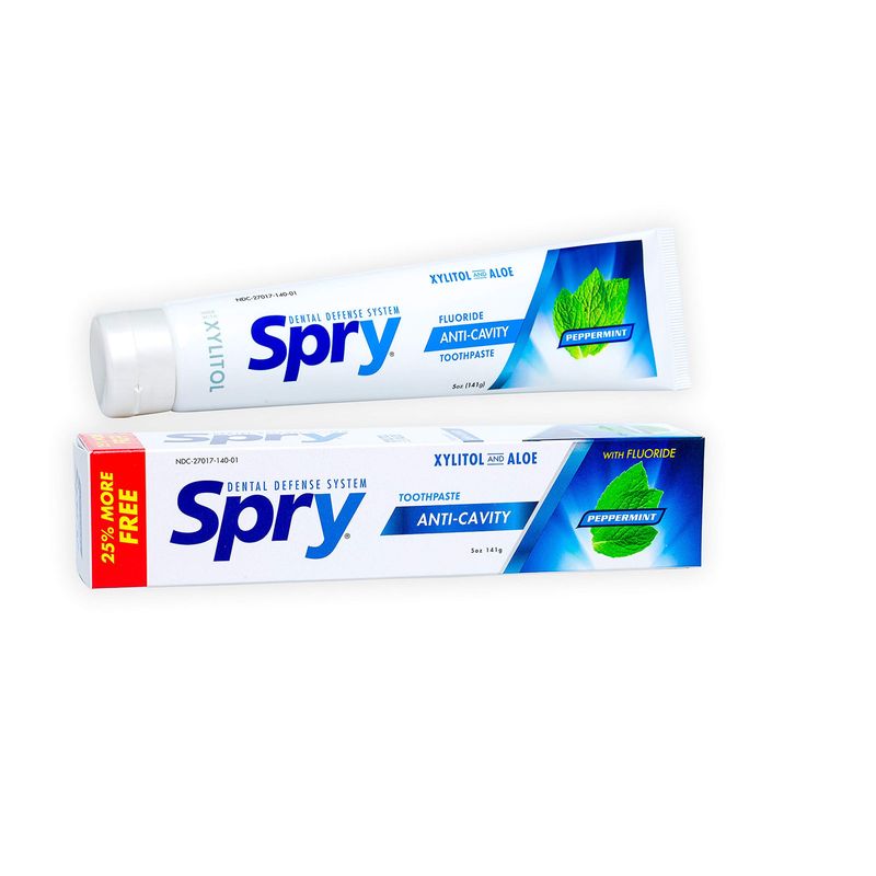 Spry Peppermint Xylitol Toothpaste Natural Whitening Fluoride 5oz Pack ...