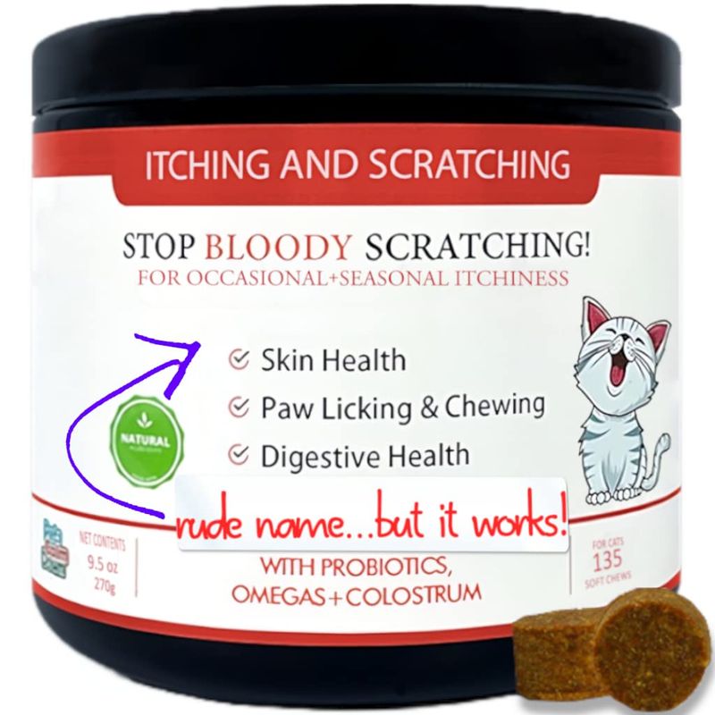 Pets Calm Down Itching & Scratching relief cat treats. Supports ...