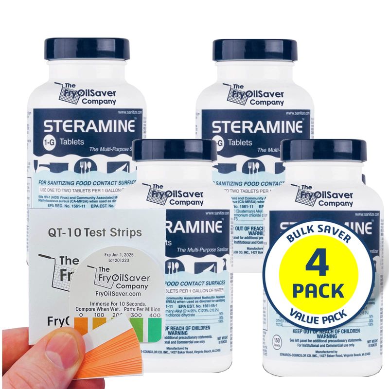 4 x Steramine Quaternary Sanitizing Tablets, Sanitizes Food Contact ...