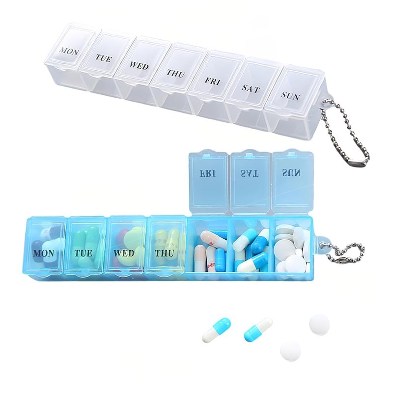IBXWMNG Pack of 2 pill box, 7 days, pill box, 7 days tablet box ...