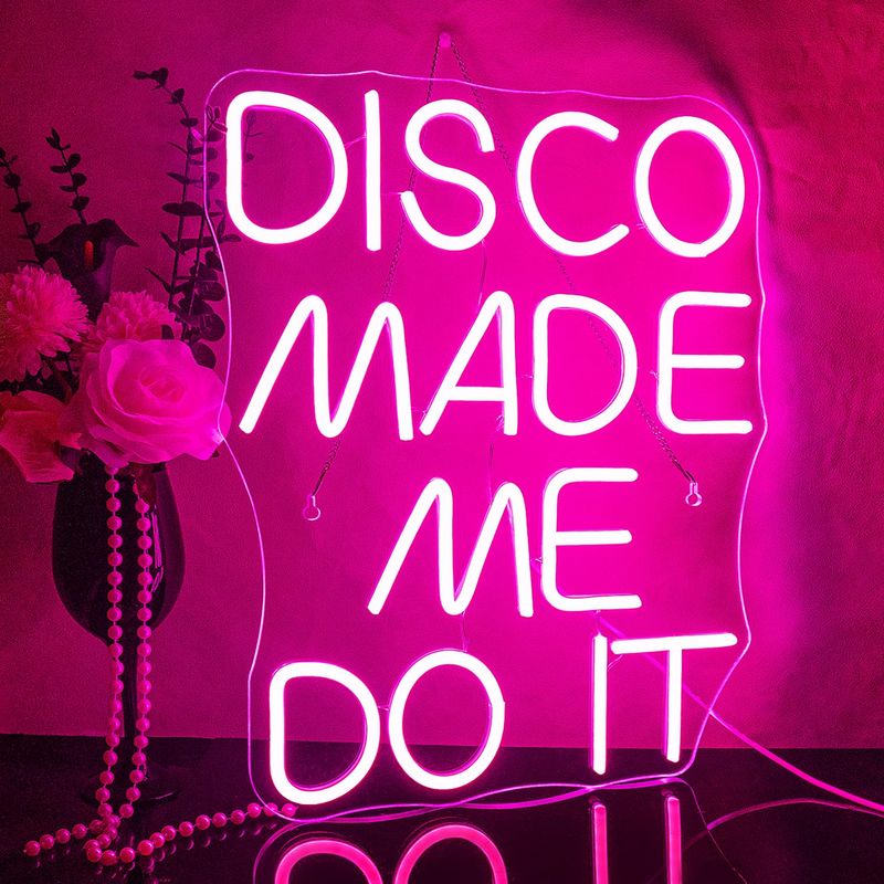 Looklight DISCO MADE ME DO IT Neon Sign Pink Led Neon Signs Letter ...