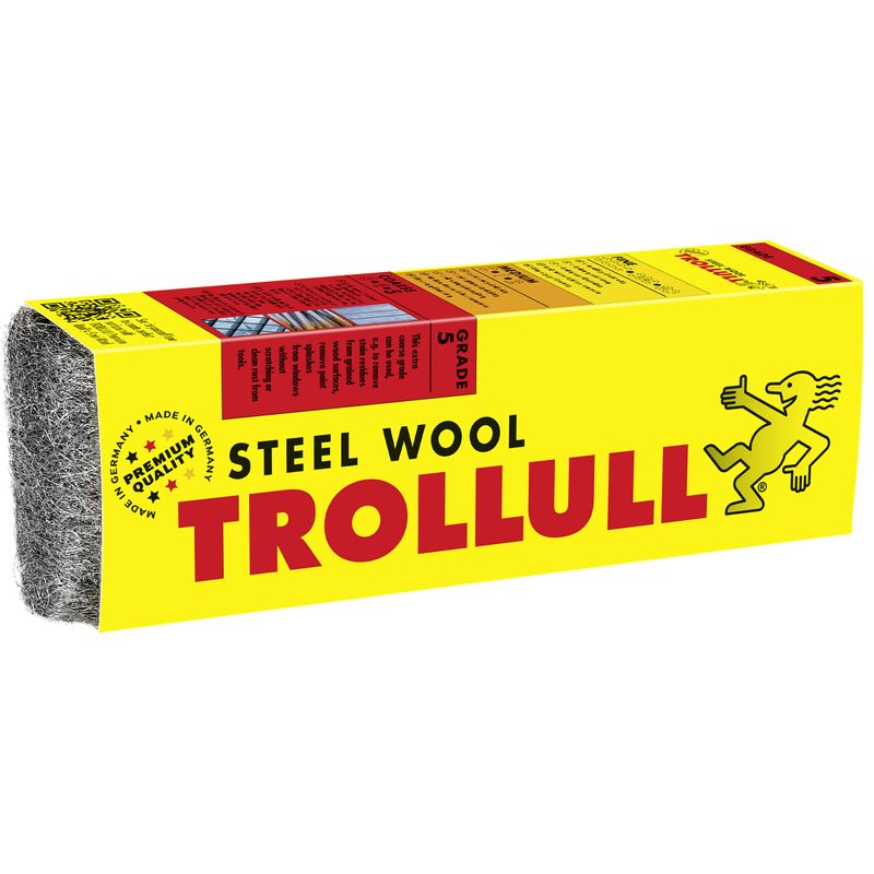 TROLLULL Steel Wool | Wire Wool 200g coarse 5 removes slurry stains ...