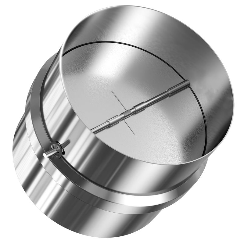 4" Backdraft Damper, One-Way Ducting Insert with Spring-Loaded Aluminum ...