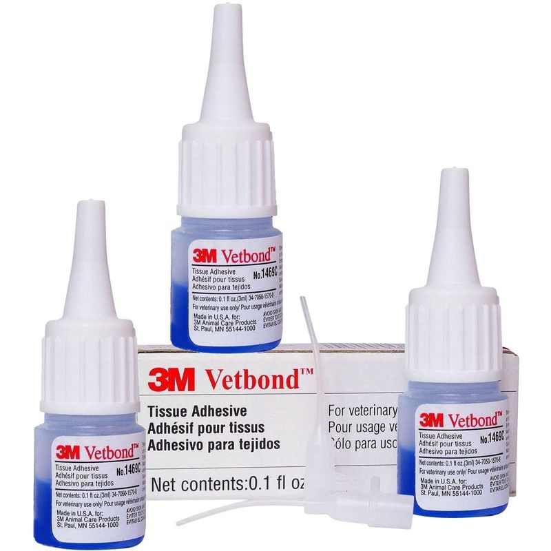 3M Vetbond Tissue Adhesive, 3ml Bottles w/MSDS (3 Bottles) - EveryMarket