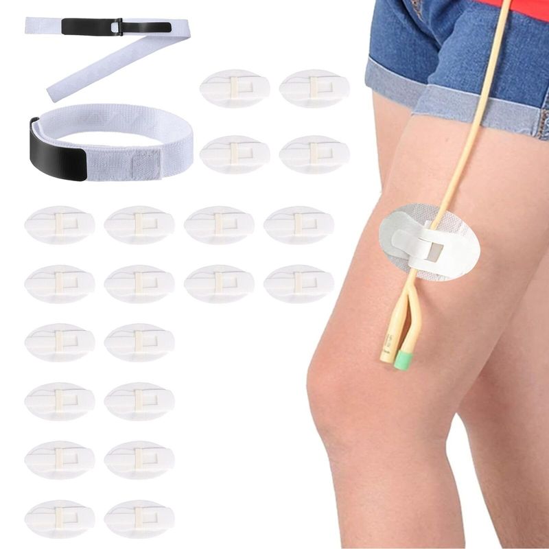 2Pcs Catheter Leg Strap+20Pcs Catheter Leg Bag Holder,Catheter Leg Band ...