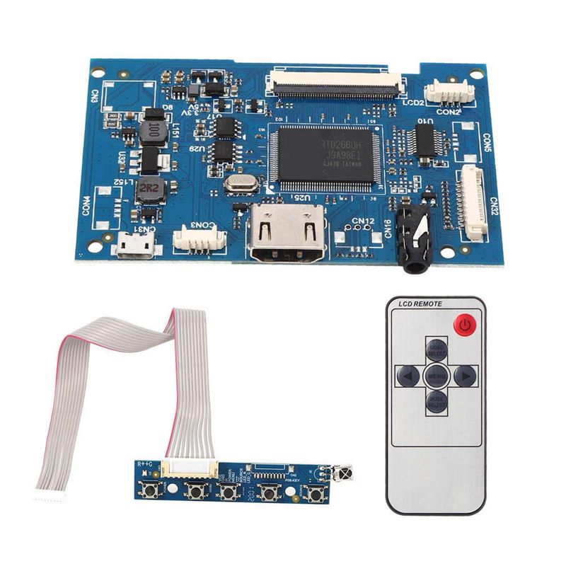 HDMI Controller Board Kit, LCD Driver Board with Remote Control Cable Keyboard for Universal ...