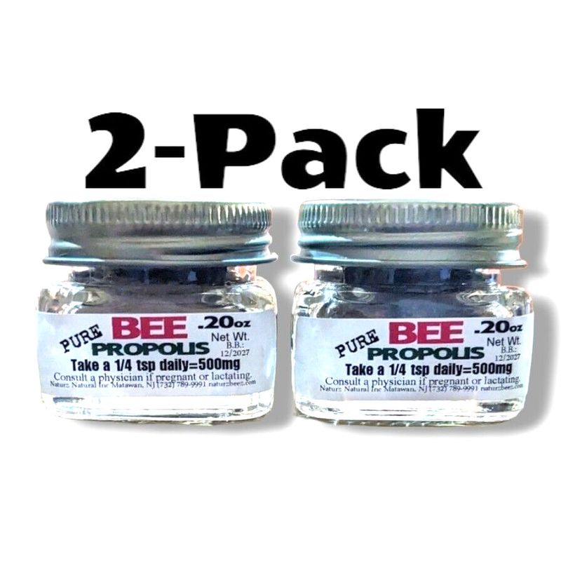 BEE PROPOLIS POWDER 0.20oz / 5.6g (2 Jars= 0.4oz) Travel Size PURE RAW ...