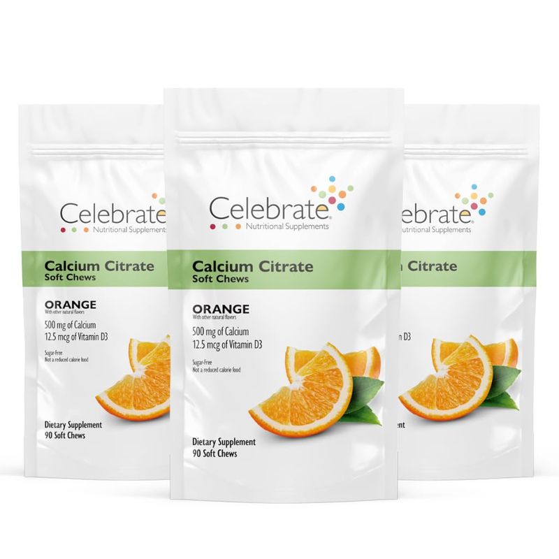Celebrate Vitamins Calcium Citrate Soft Chews - 500mg Calcium Citrate ...