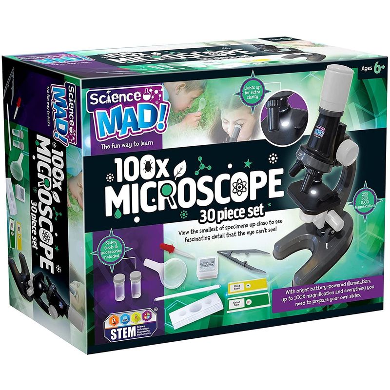 Science Mad 100x Microscope For Kids - Learn How To Magnify With Fun ...