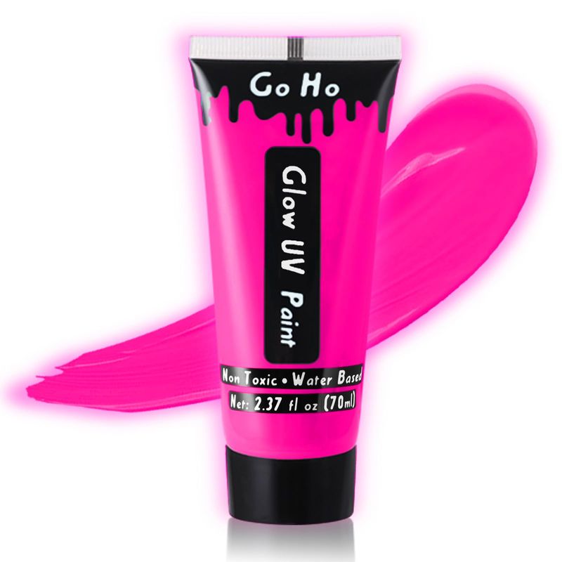 Go Ho Neon Hot Pink Body Paint Washable(2.37oz,70ml),under UV ...