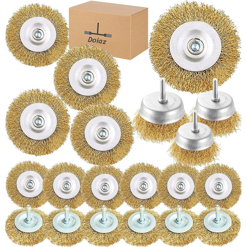 Wire Brush Cup Wheel Drills Set 20 Piece Wire Brush Kit Power for Drill ...