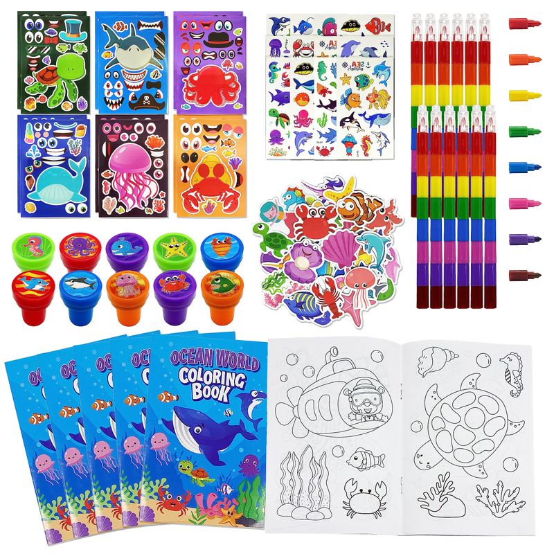 Cinrobiye 72 Pcs Under The Sea Party Favors Ocean Sea Animals Party ...