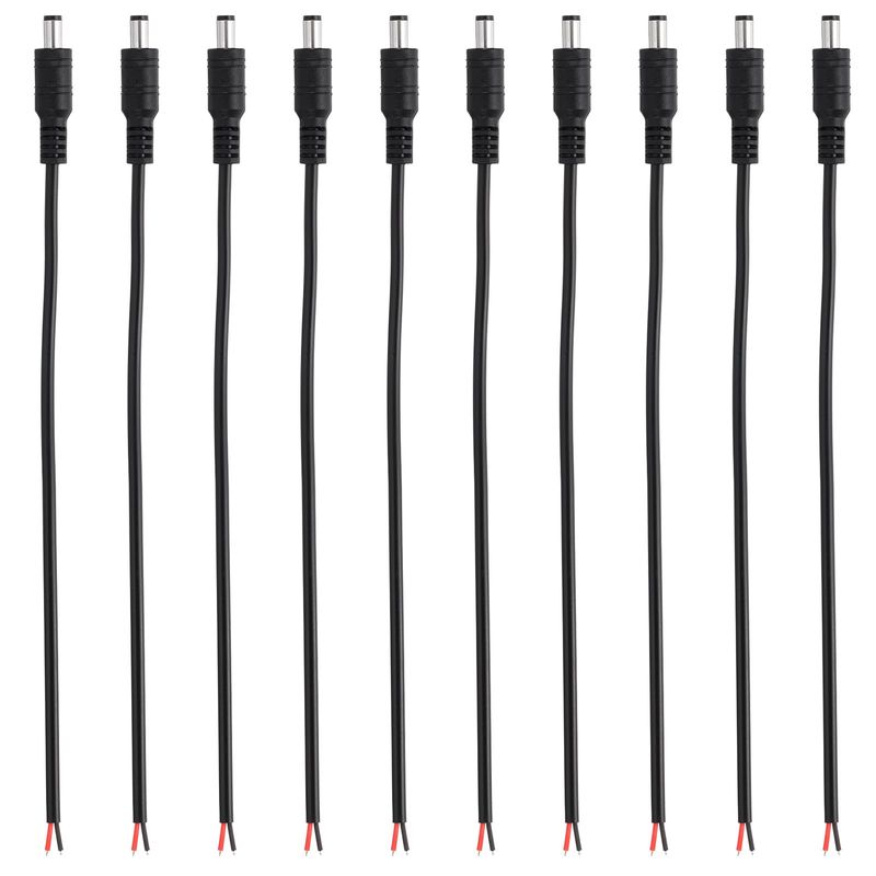 PATIKIL 10 Inch DC Power Cable, 20 Pcs 5.5mm x 2.1mm Barrel Plug Socket ...
