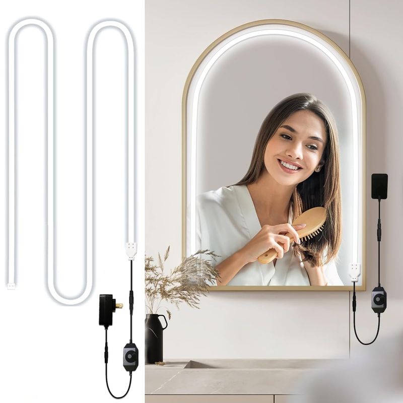 RYGDENG 10FT Indoor Rope Lights, LED Vanity Lights for Mirror, Dimmable ...